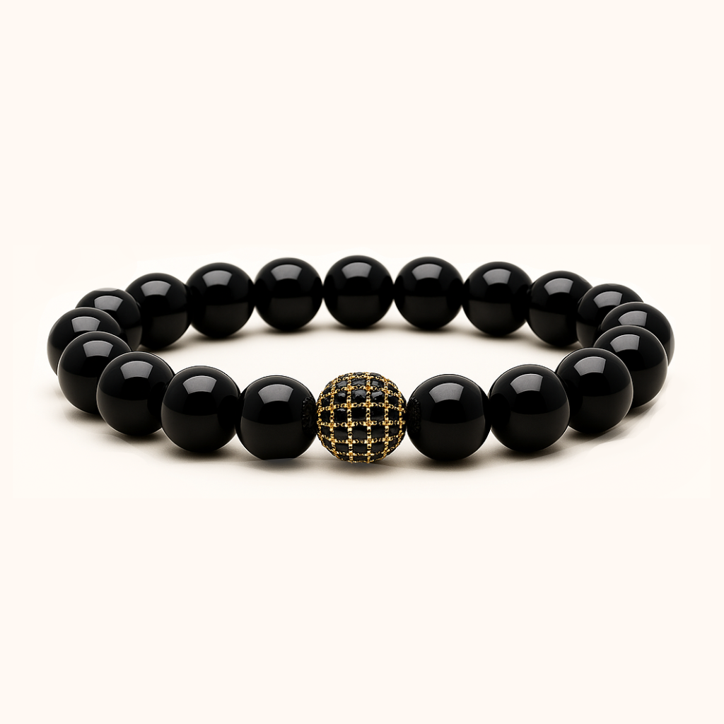 ROMALI Natural Obsidian Beaded Bracelet | romali.ca